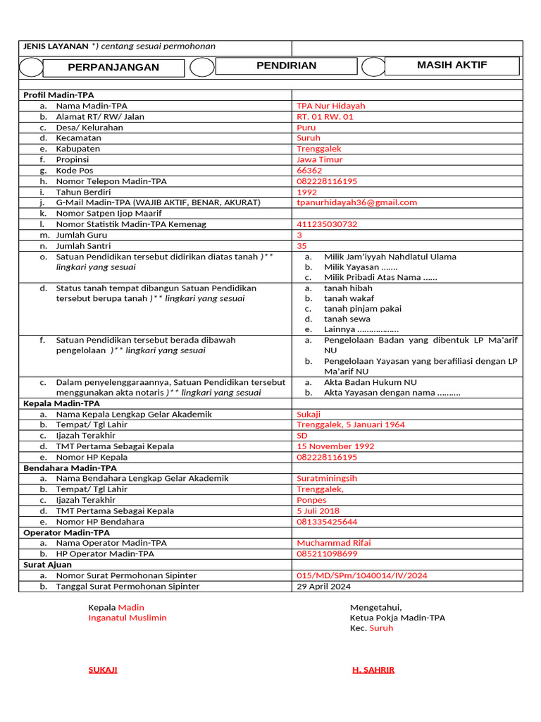 Format Sipinter-B | PDF
