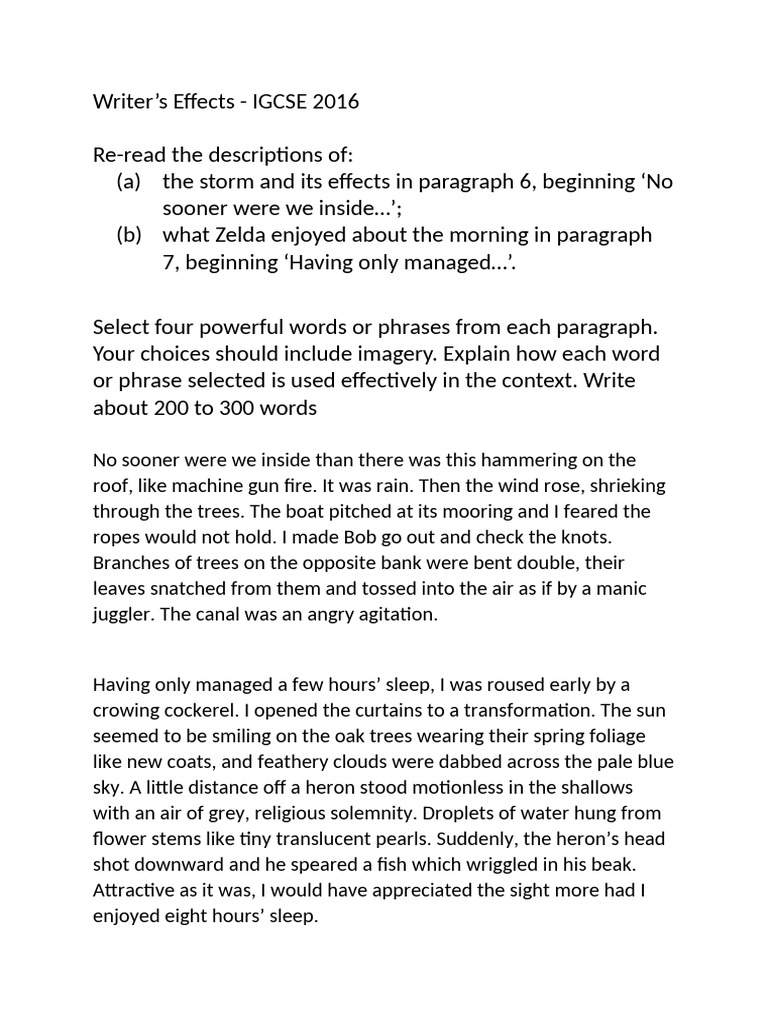 Bob Zelda For Writers Effects | PDF