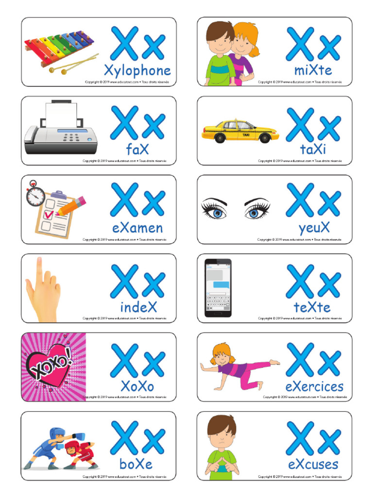 Vocabulaire - Lettre X | PDF