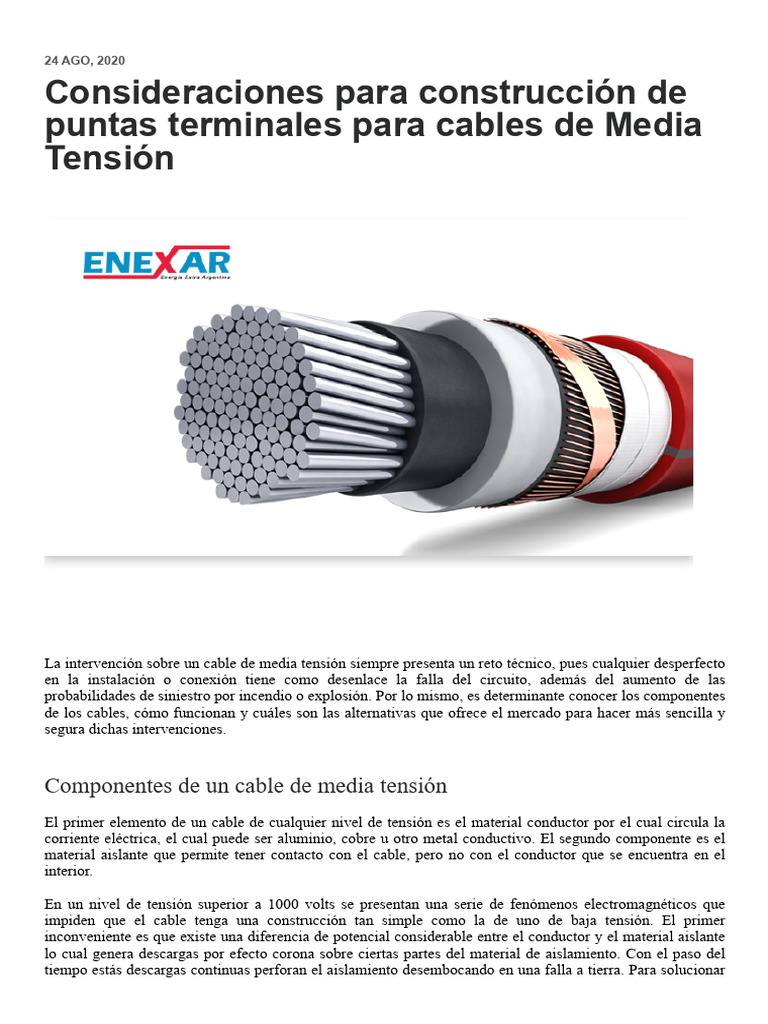Puntas Terminales para Cables de Media Tensión | PDF | Aislador ...
