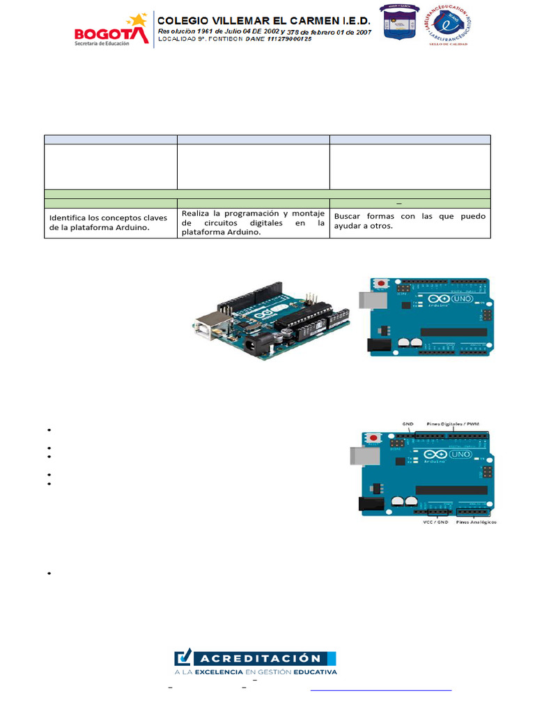I&T Práctica II- Arduino III - Trimestre 10JM | PDF