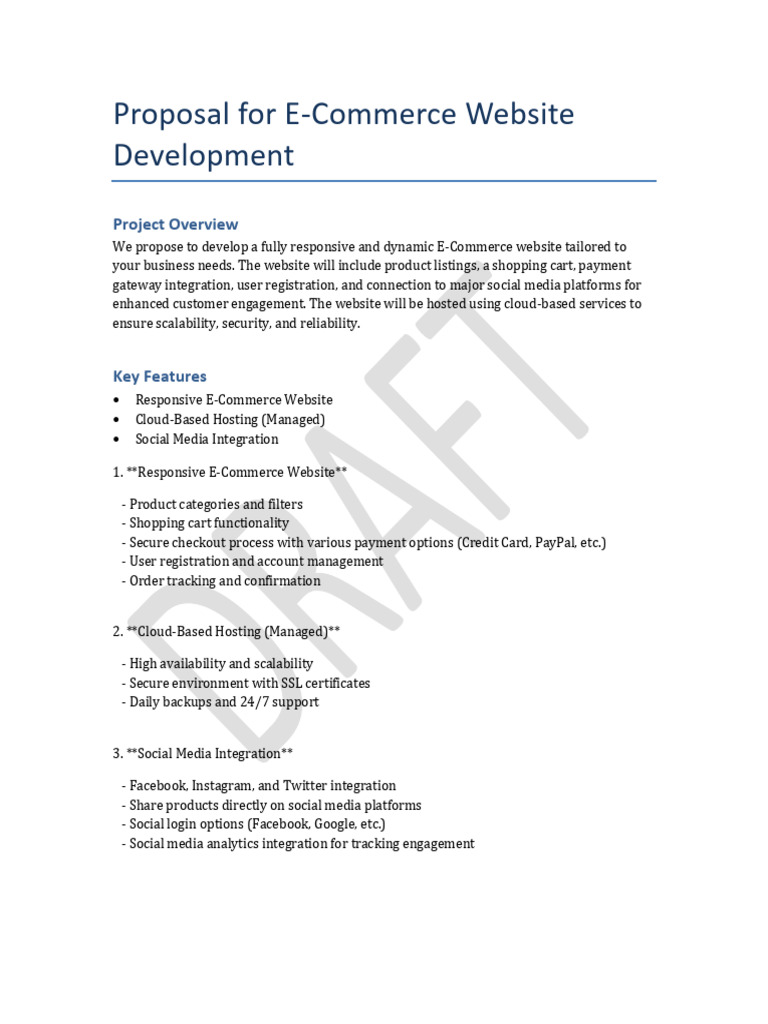 Ecommerce Website Proposal | PDF