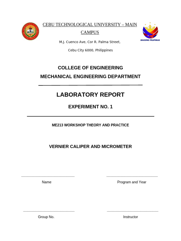 WSTP-LAB-EXP-1-VERNIER-CALIPER-AND-MICROMETER-CALIPER-1-1 | PDF