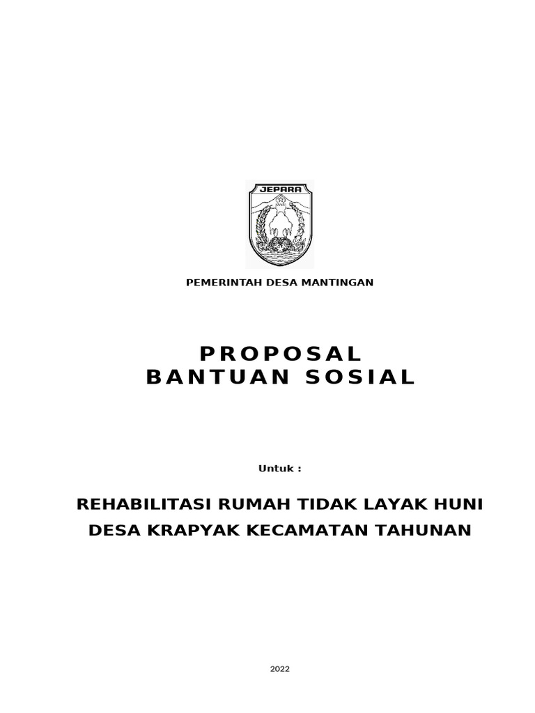 Contoh Proposal RTLH (Proposal Format) | PDF