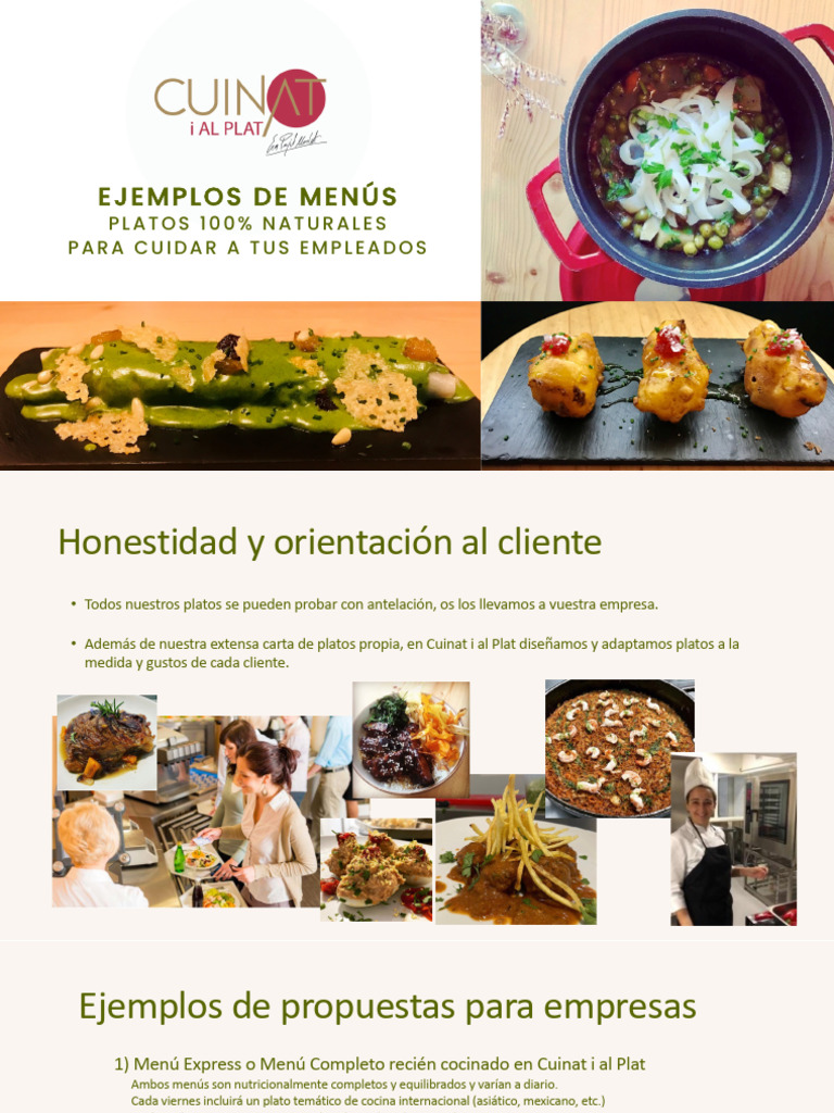 EJEMPLOS DE MENUS para EMPRESAS | PDF