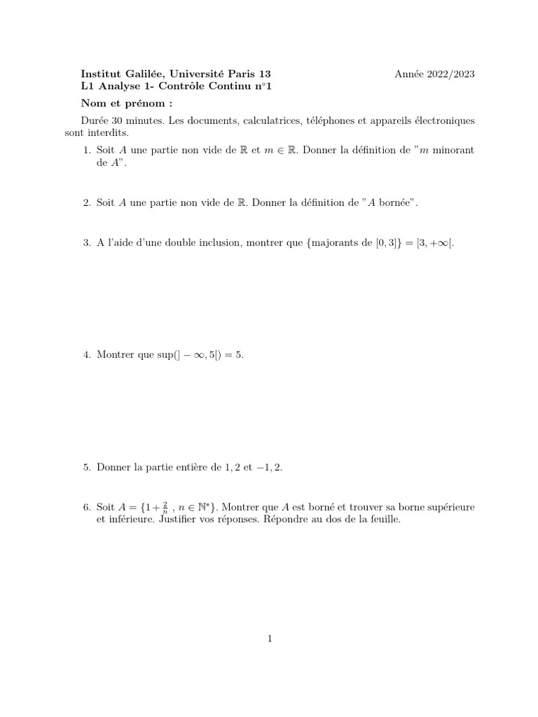 CC1 A Analyse1 2022 | PDF