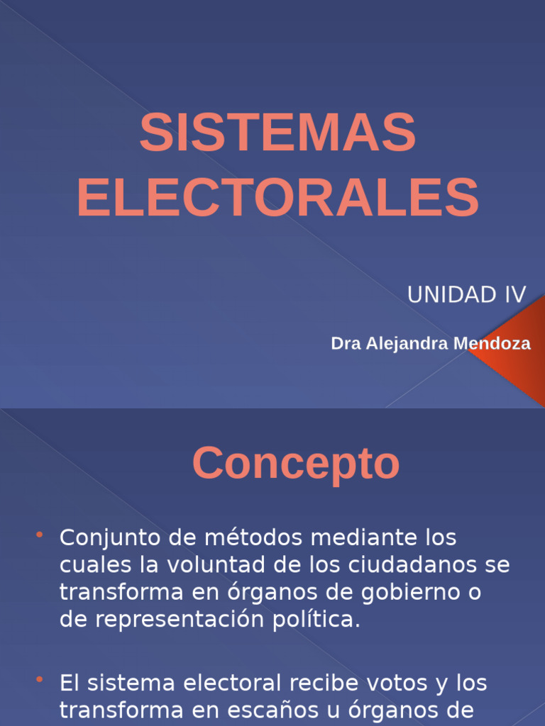 Sistemas Electorales Unidad 4-1 | PDF | Distrito electoral | Votación