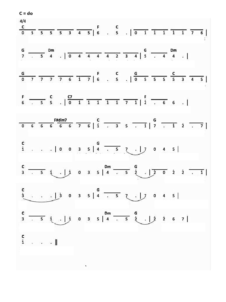 Latihan Partitur Notasi Angka | PDF