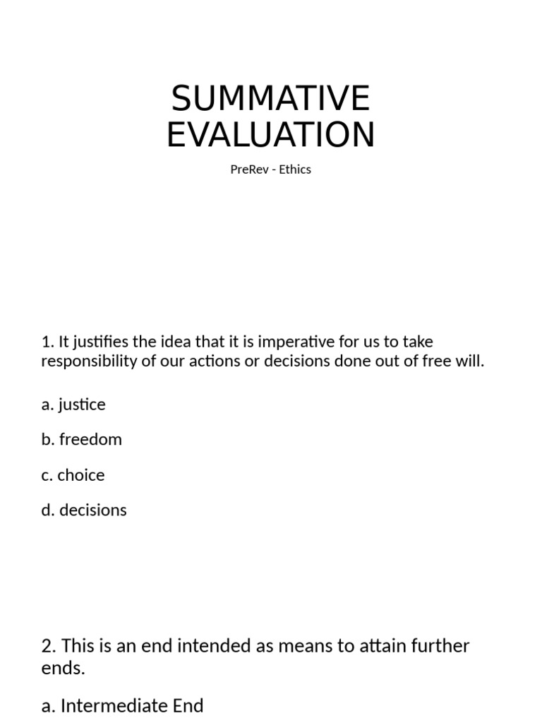 Summative Evaluation 1 | PDF