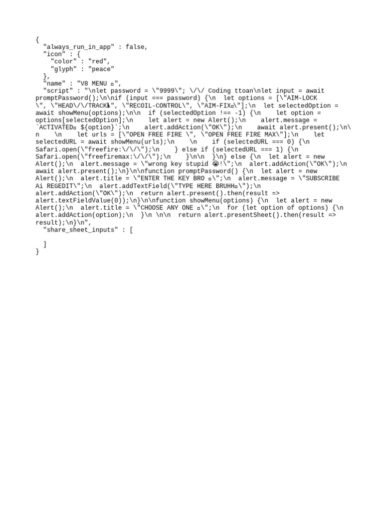 V8 MENU ?.scriptable | PDF V8 MENU ?.scriptable | PDF