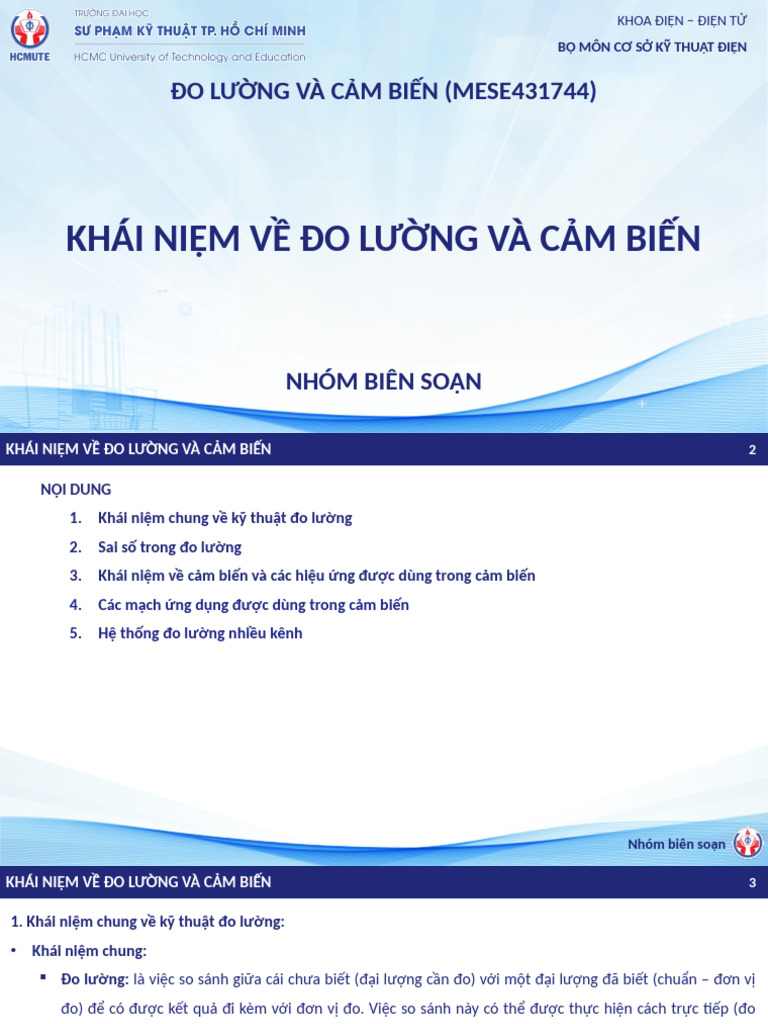 Chuong 1 - KHAI NIEM VE DO LUONG VA CAM BIEN | PDF