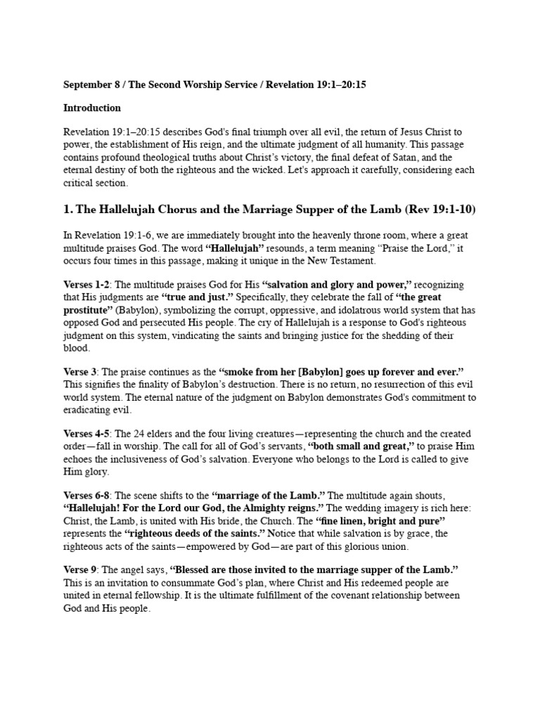 Revelation CH 19 20 | PDF