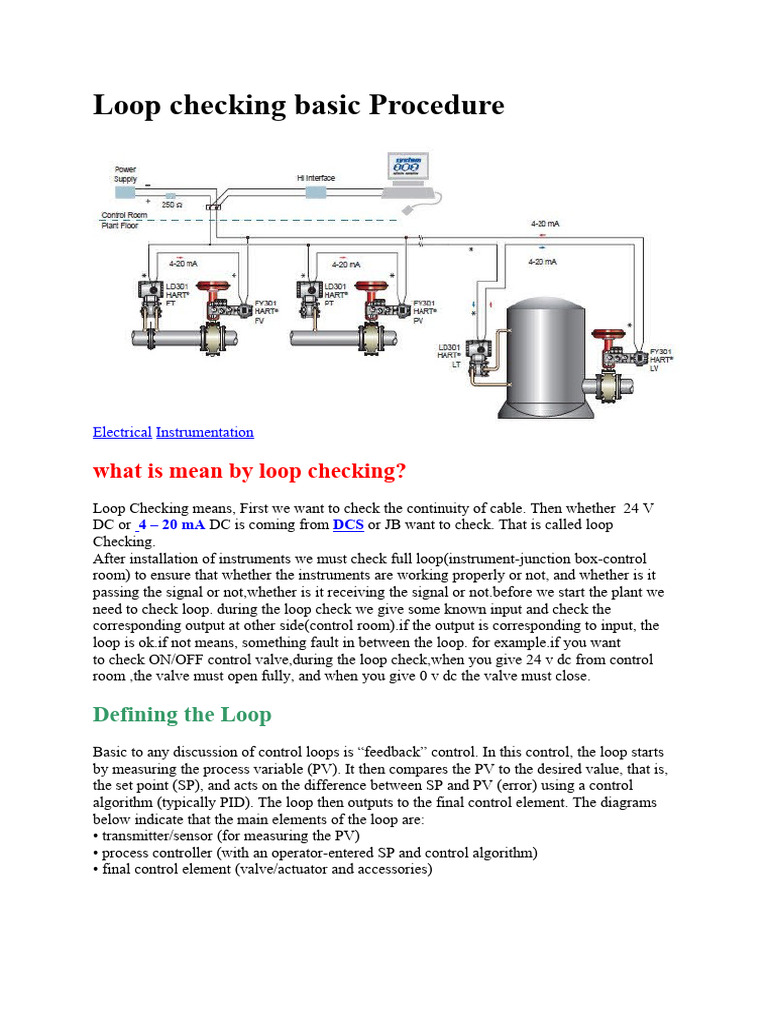 Loop Checking Procedure for Instruments | PDF | Instrumentation ...