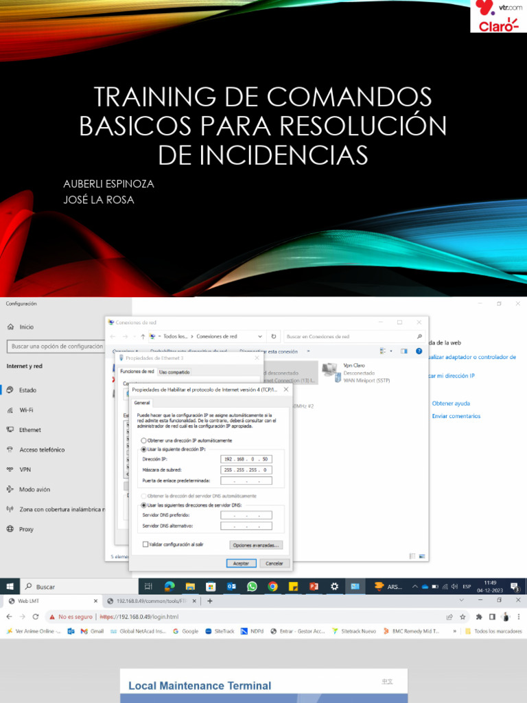 Training de Comandos Basicos para Resolución de Incidencias | PDF