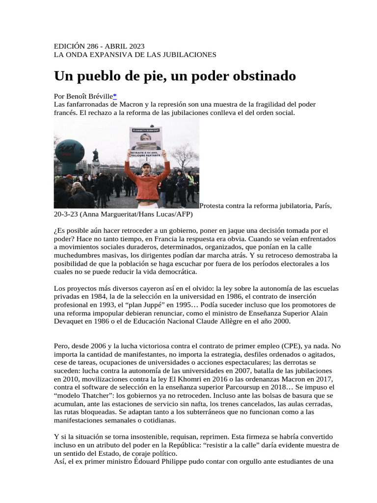286-0423 - Un PUEBLO DE pIE - Un PODER oBSTINADO | PDF