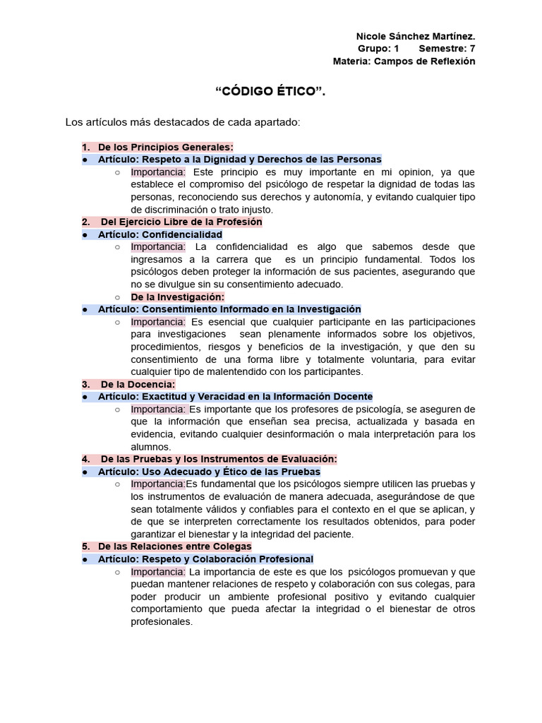 Código Ético | PDF