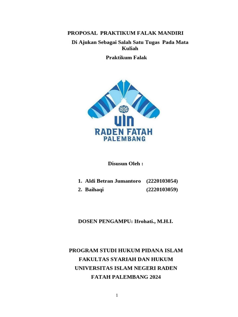 Proposal Praktikum Falak Mandiri Baihaqi Dan Aldi | PDF