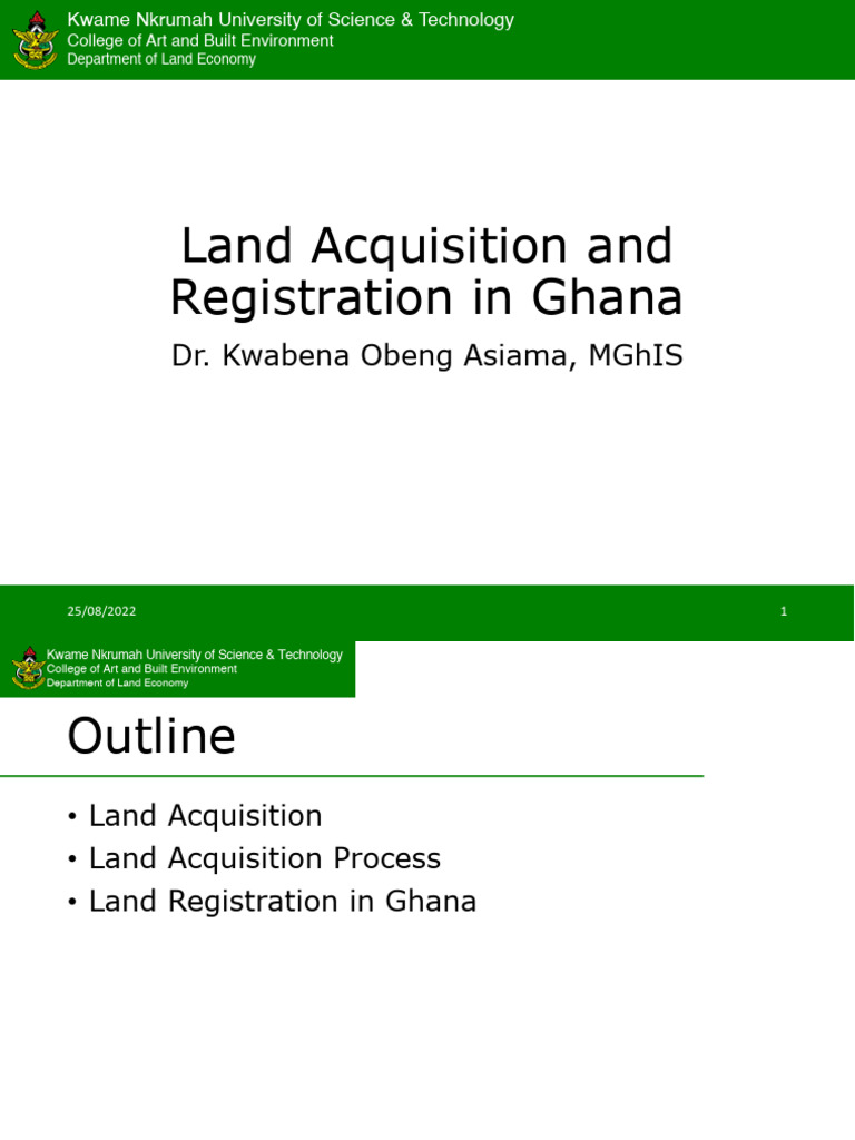 Lecture 5 - Land Acquisition and Registration in Ghana | PDF
