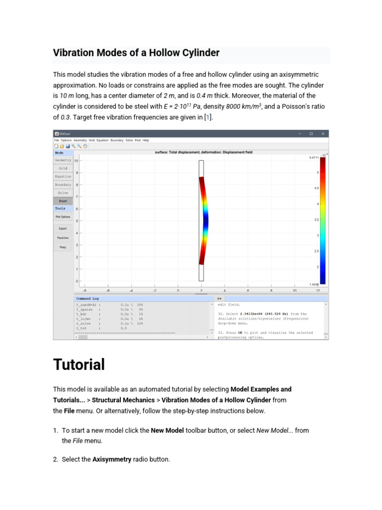 Vibration Analysis of Hollow Cylinder | PDF | Deformation (Engineering ...