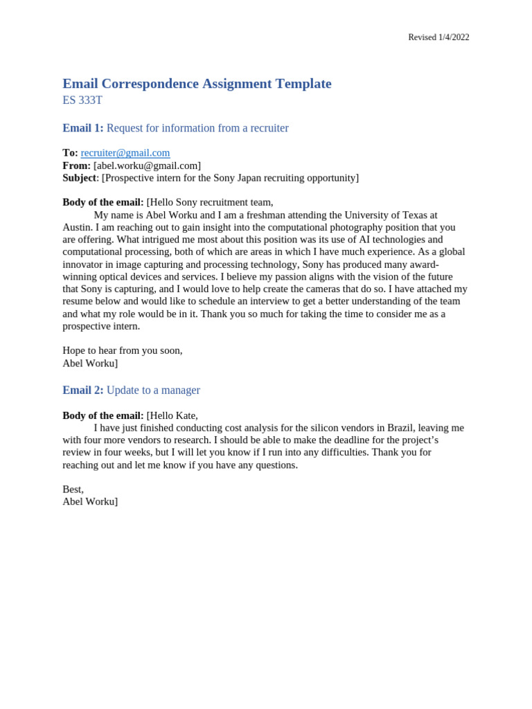 Email Template Sp22 Final | PDF