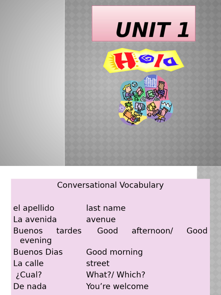 Spanish Lesson Conversational Vocabulary | PDF