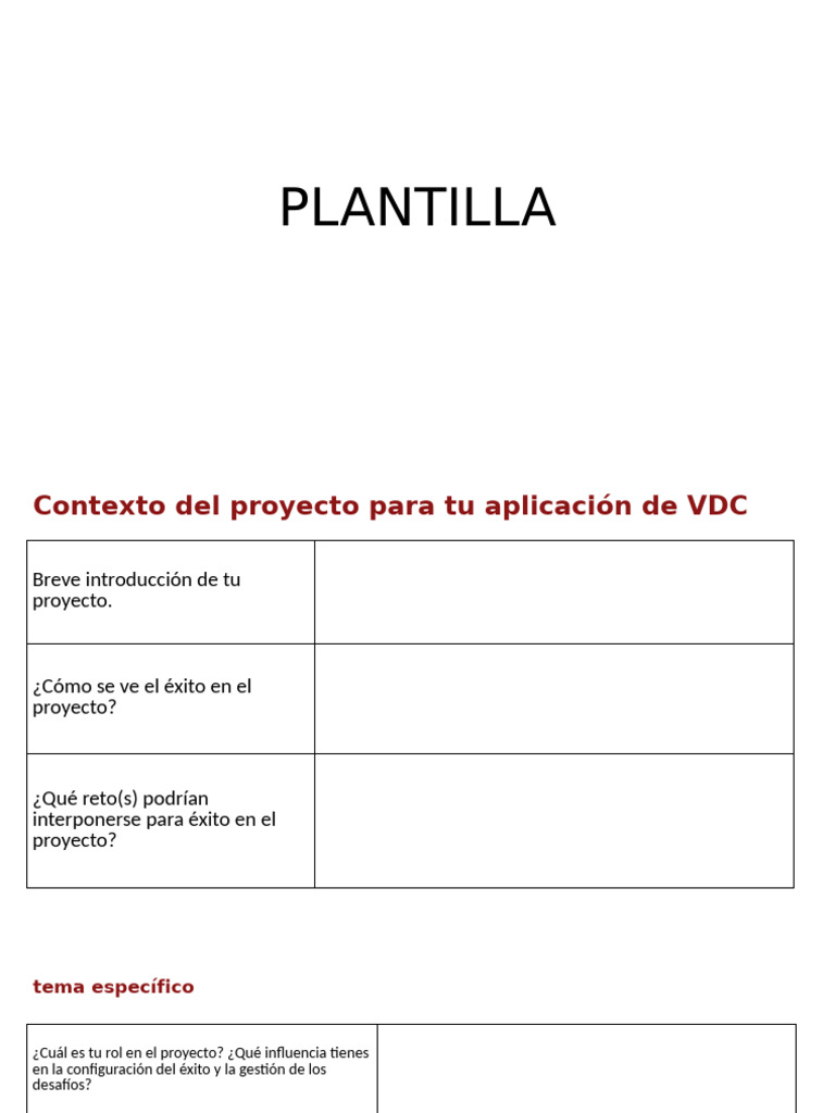 PLANTILLA VDC | PDF