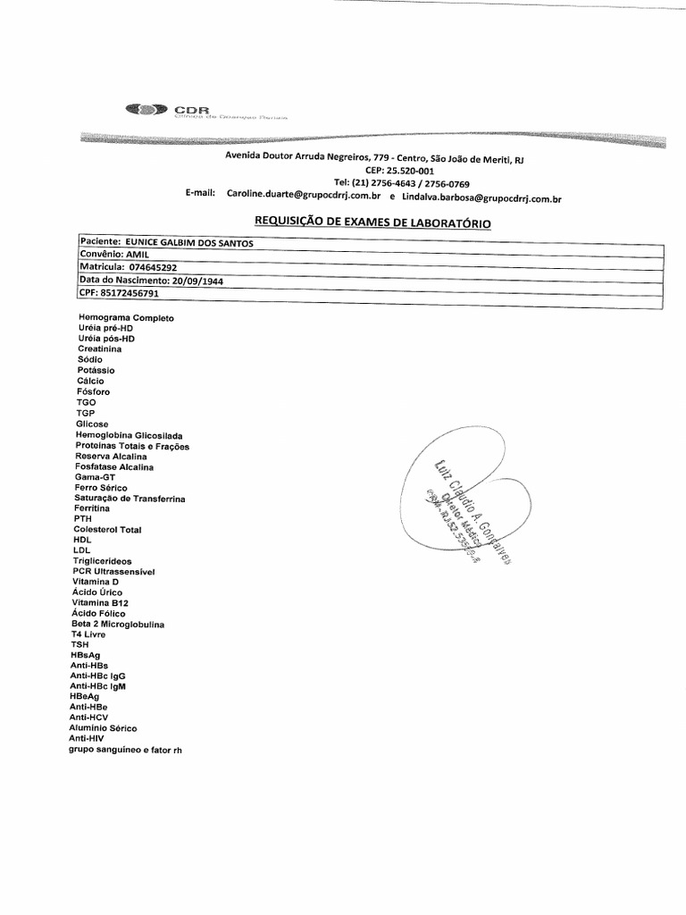 Pedidos de Exames | PDF