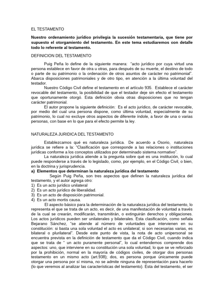El Testamento | PDF