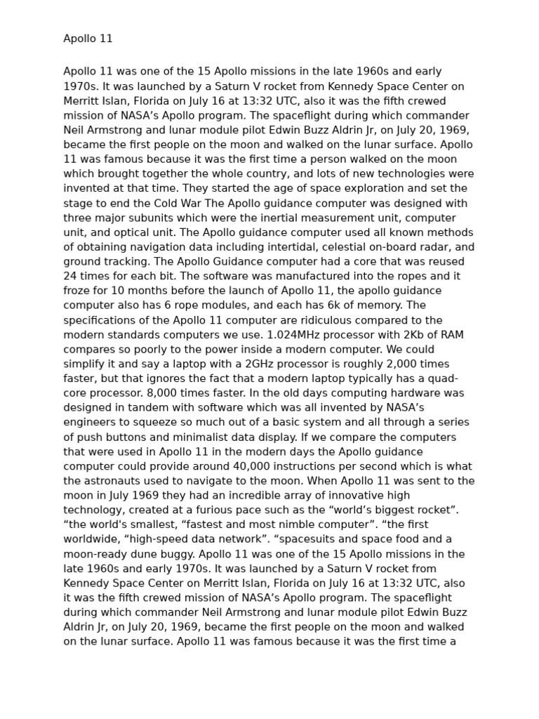 Apollo 11 | PDF