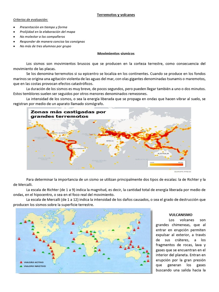 Terremotos y Volcanes | PDF