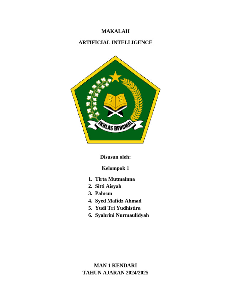 Makalah Artificial Intelligence Kelompok 1 | PDF