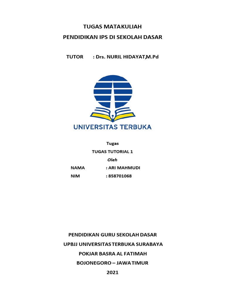 Ari Mahmudi - 858701068 - 1B - Tugas Tutorial 1 Ips | PDF