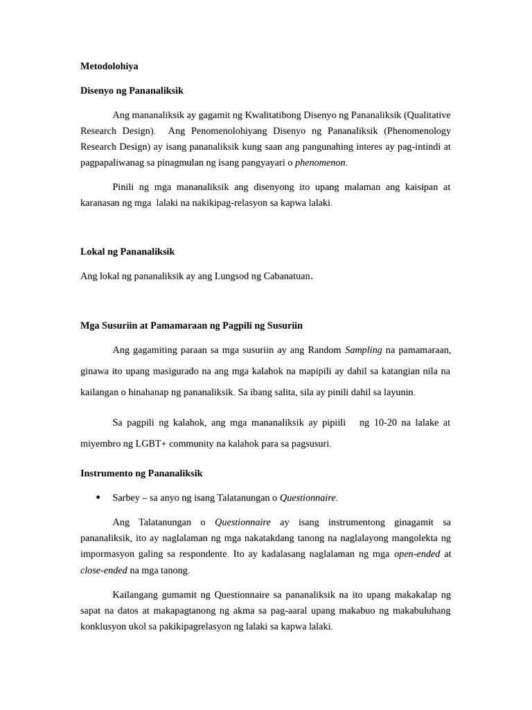 Metodolohiya | PDF