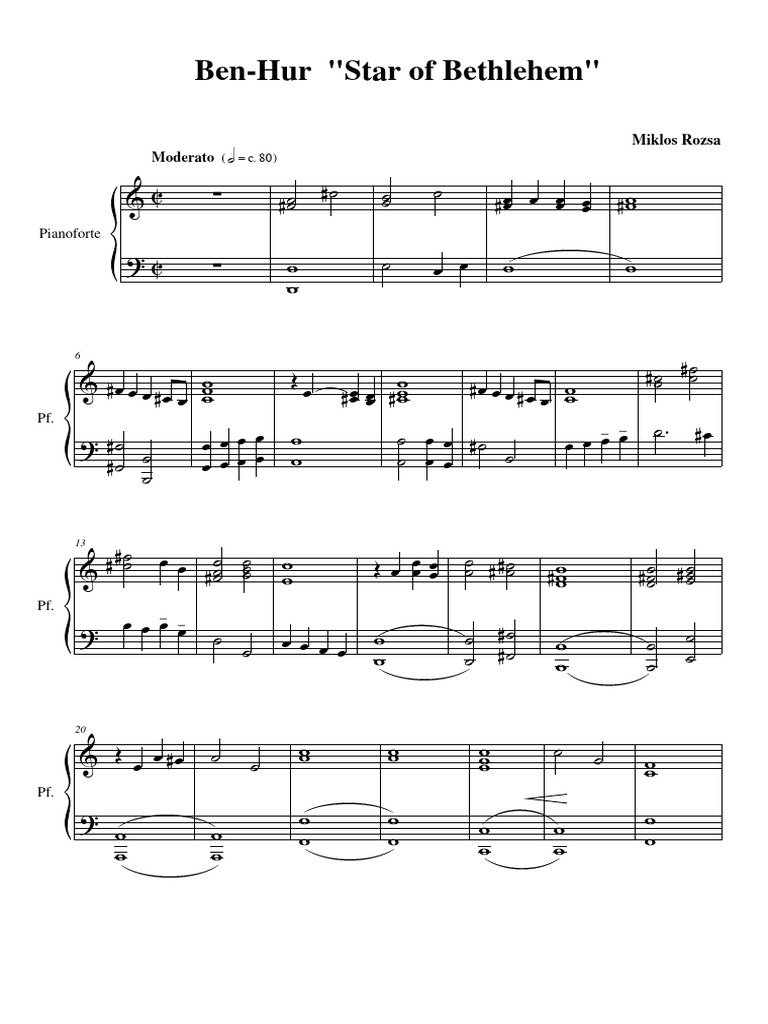 Rozsa - Ben-Hur Star of Beth - Piano | PDF