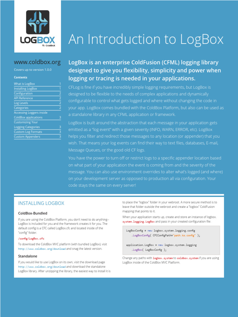 LogBox Refcard | PDF