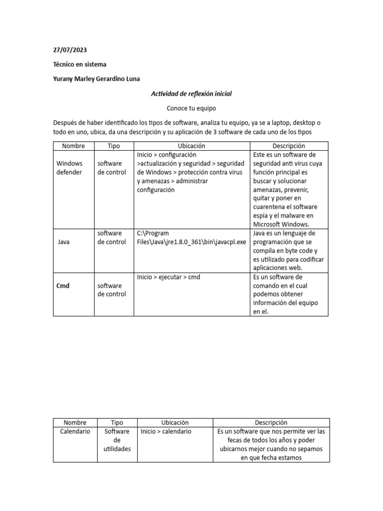 Actividad de Reflexion Inicial | PDF