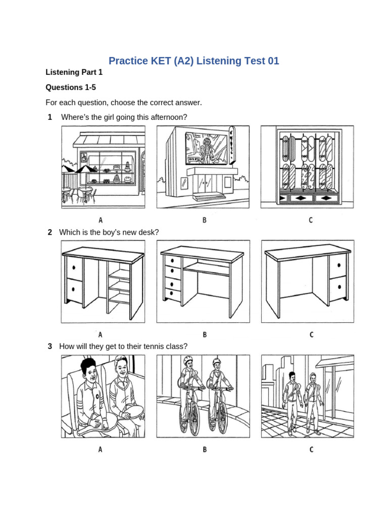 Practice KET 1 | PDF