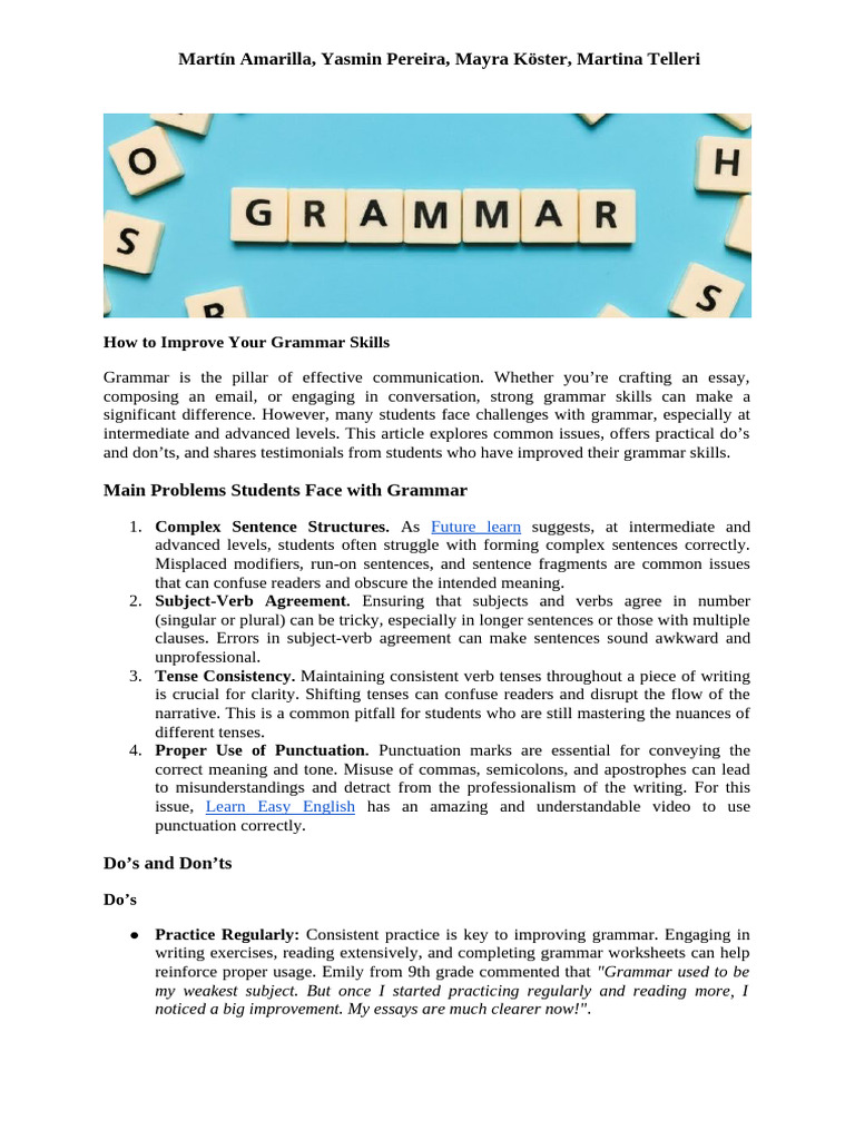 Grammar ARTICLE | PDF