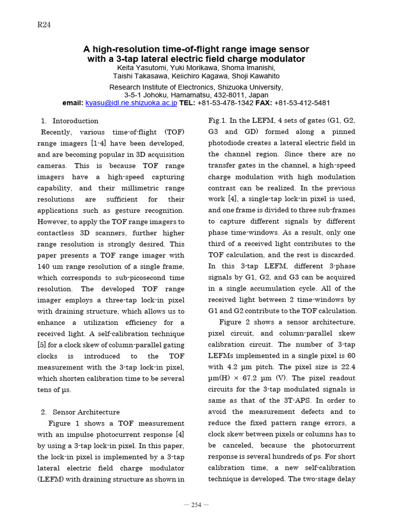 A high-resolution time-of-flight range image sensor with a 3-tap ...