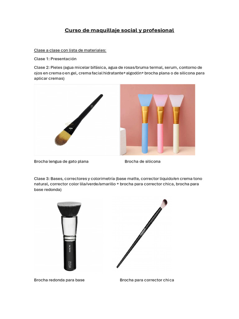 Curso de Maquillaje Social y Profesional 4 Meses | PDF