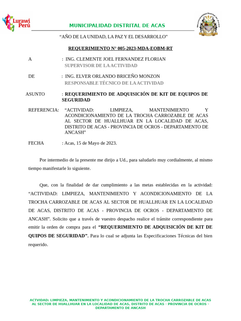 Requerimiento de Adq. de Epps para Mo Eobm-005 | PDF