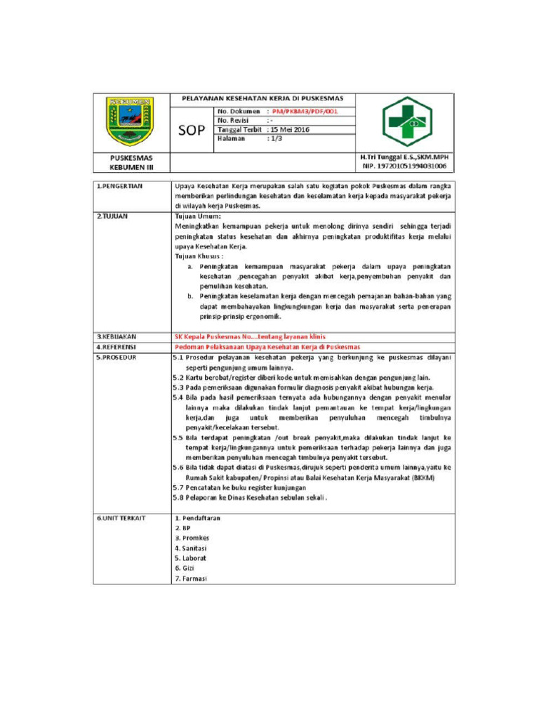 Contoh Sop Kesker | PDF