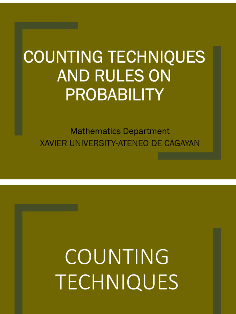 Counting Techniques and Probability | PDF