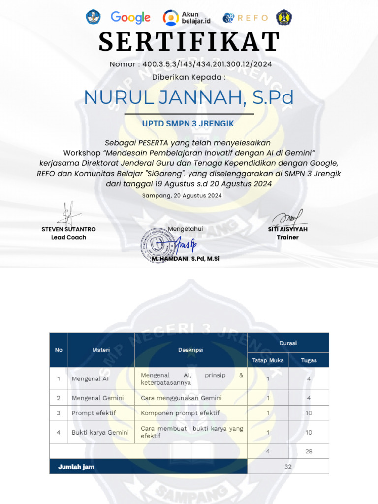 Nurul Jannah - Diklat Sigareng Refo - 6 | PDF