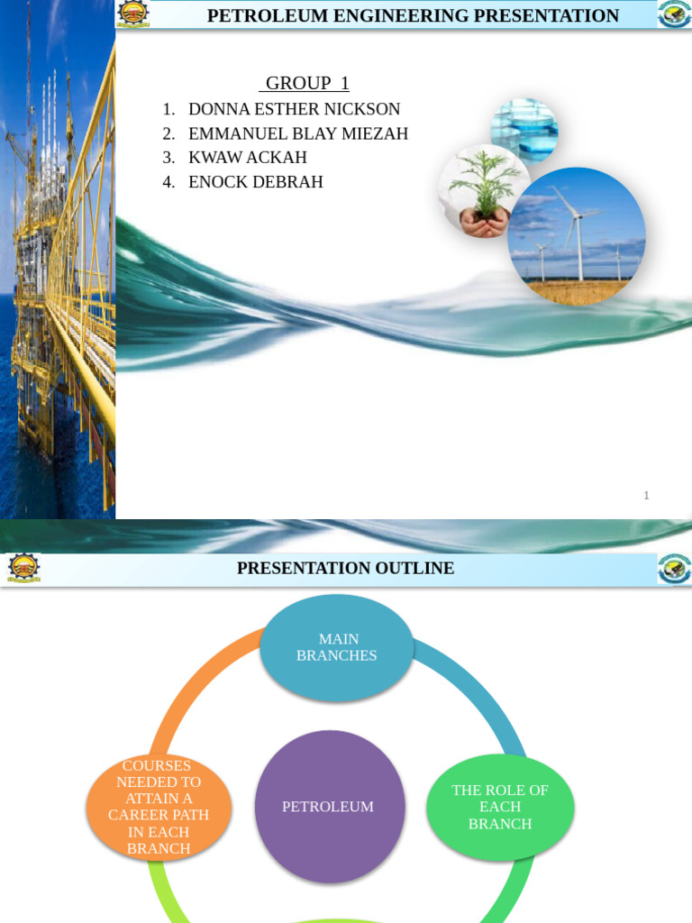 Presentation On The 4 Main Branches of Petroleum Engineering | PDF