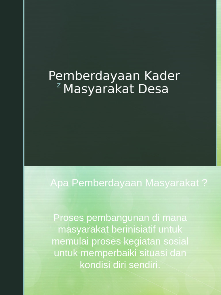 Kader Pemberdayaan Masyarakat | PDF