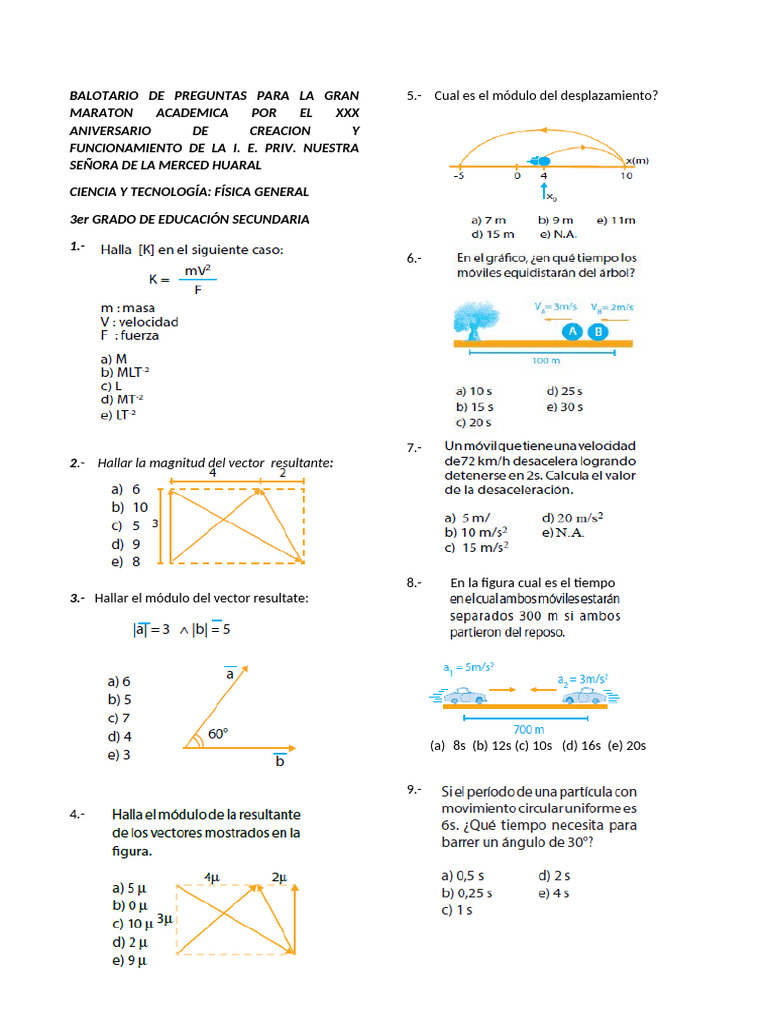 Maraton Fisica General 3ro | PDF