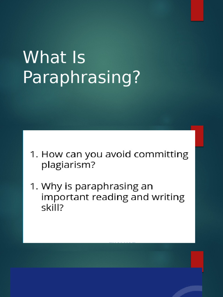 What Is Paraphrasing | PDF