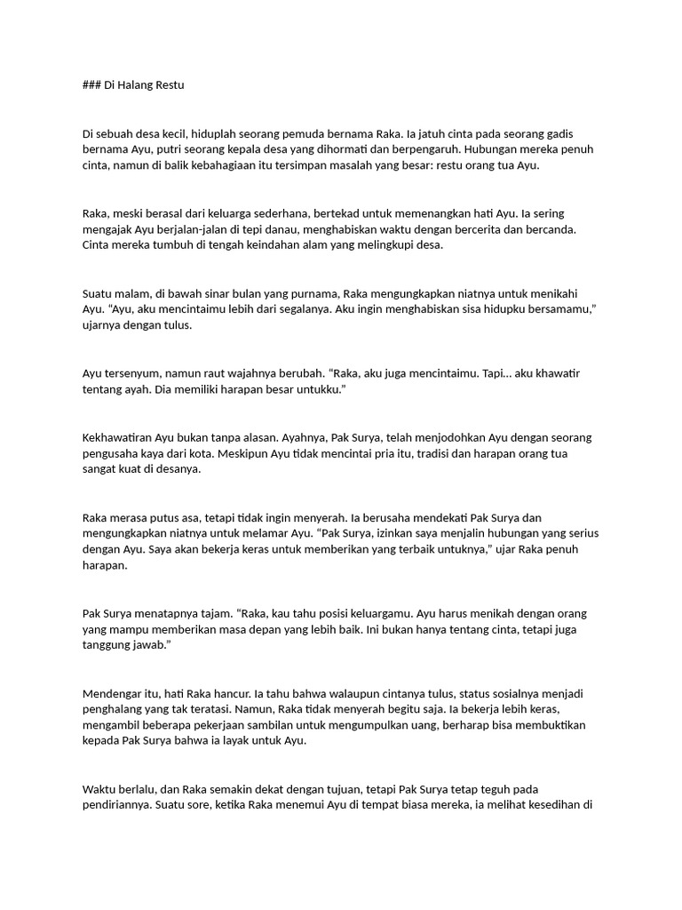 Dihalang Restu Cerpen | PDF