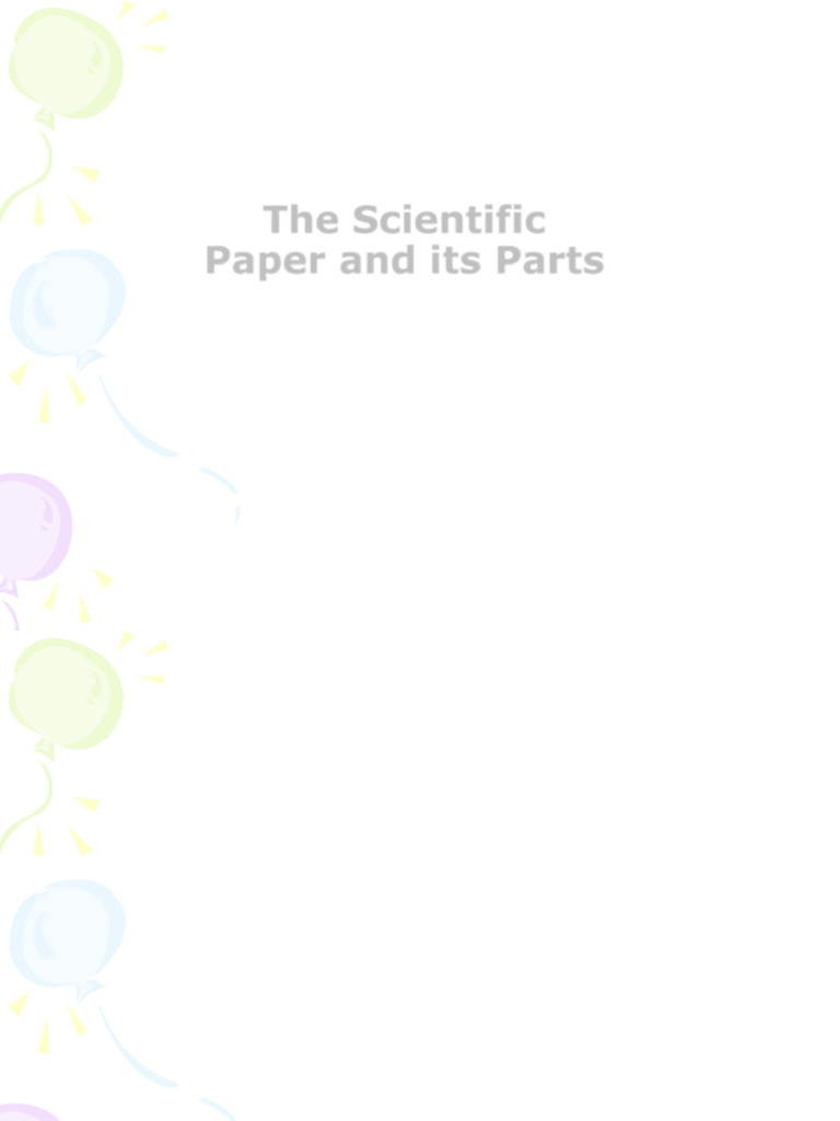 Part II - The Scientific Paper and Its Parts | PDF